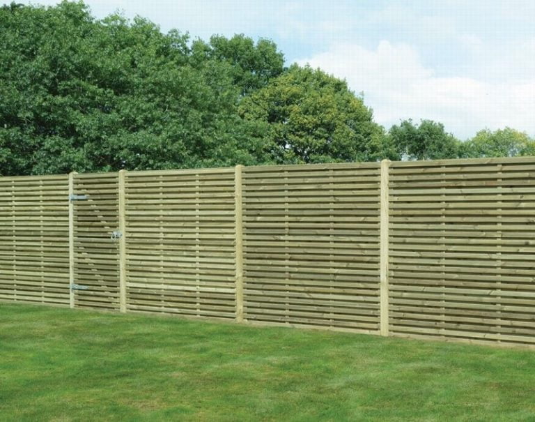KDM Superior Double Slatted Gate - Kebur Garden Materials