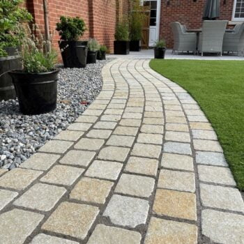 Kebur Tumbled Yellow Limestone Setts - Kebur Garden Materials