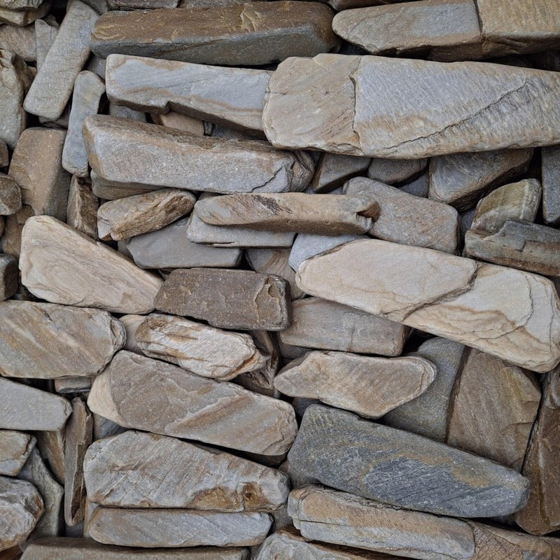 Cropped Golden Yellow Quartzite Paddlestone Walling - Kebur Garden ...
