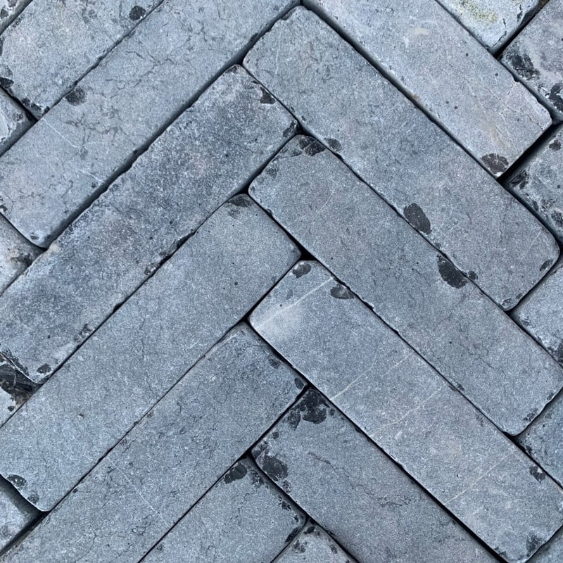 Kebur Asian Blue Tumbled Limestone Setts 200 x 50mm - Kebur Garden ...