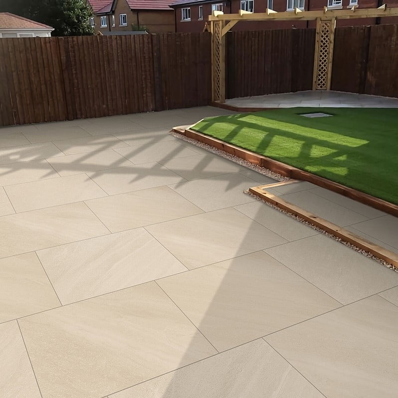 Kebur Pro Saturn Beige 900x600mm Porcelain Paving - Kebur Garden Materials