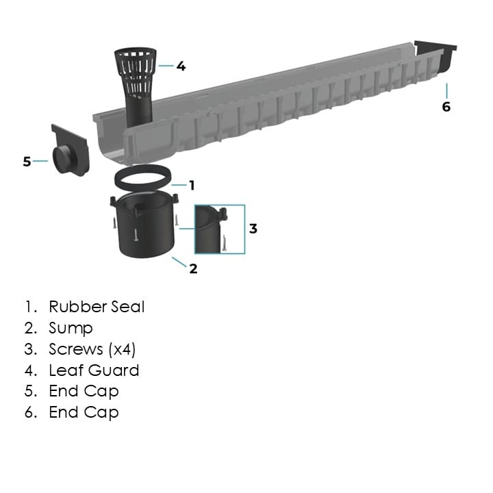 Dekdrain Vela Outlet Trapped Sump Gully with Leaf-guard. - Kebur Garden ...